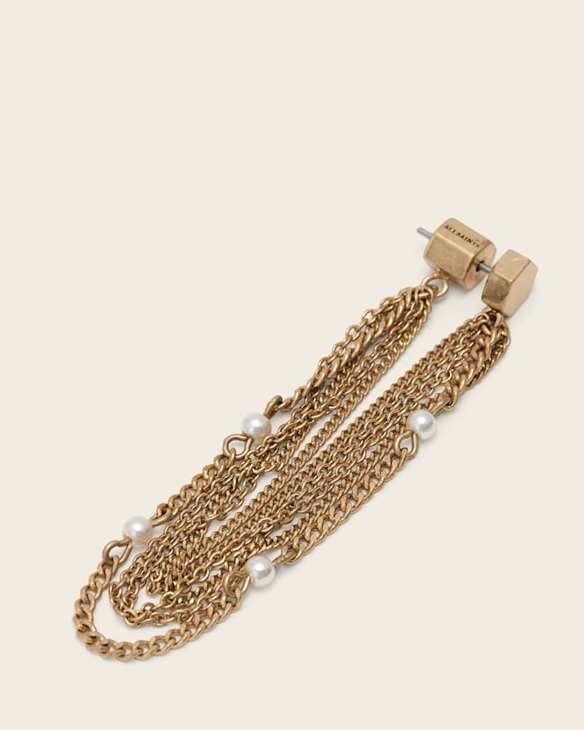 Rae Frontback Chain Earrings Antique Gold | ALLSAINTS